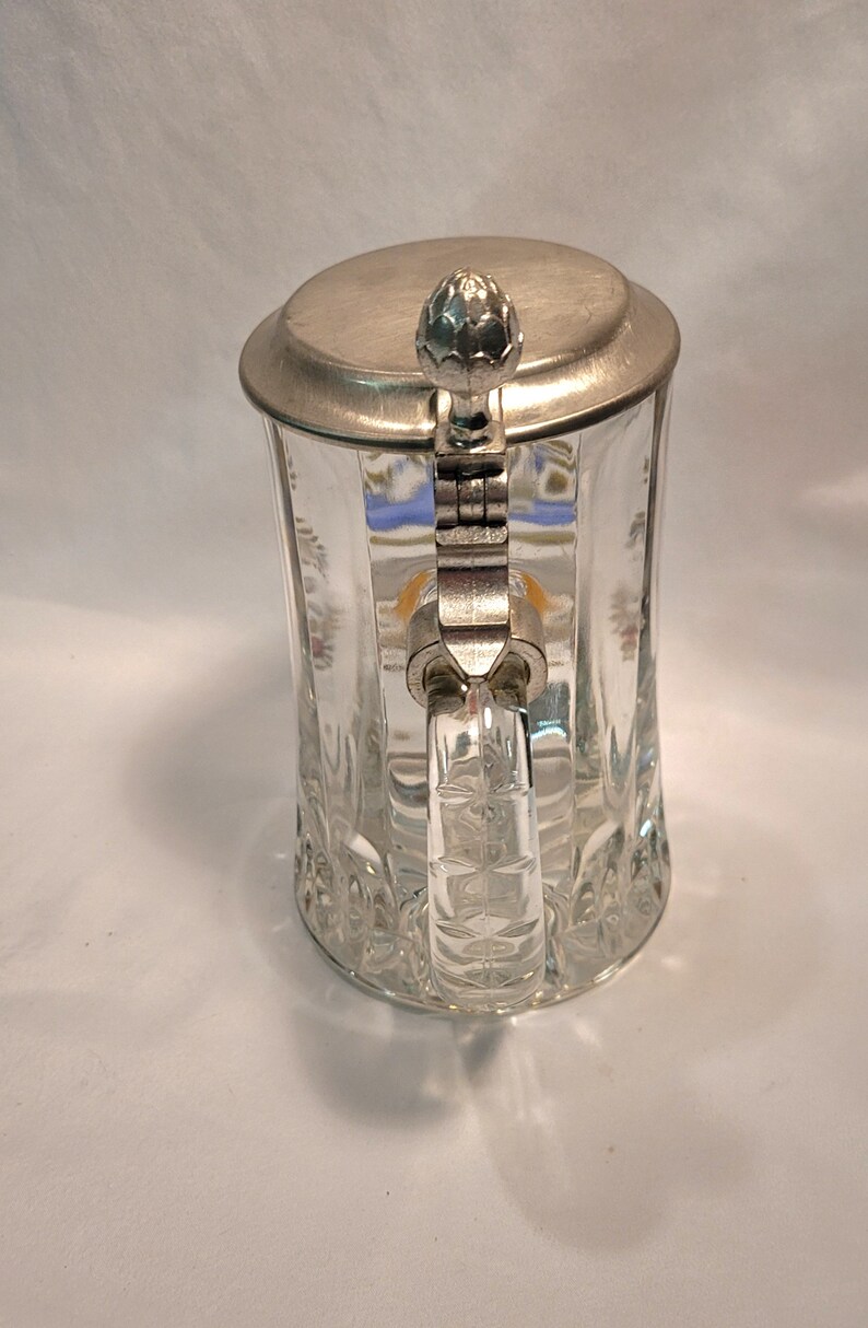 Vintage BMF Zinn Glass Stein – Hand Painted Floral Pewter Lid - Etsy