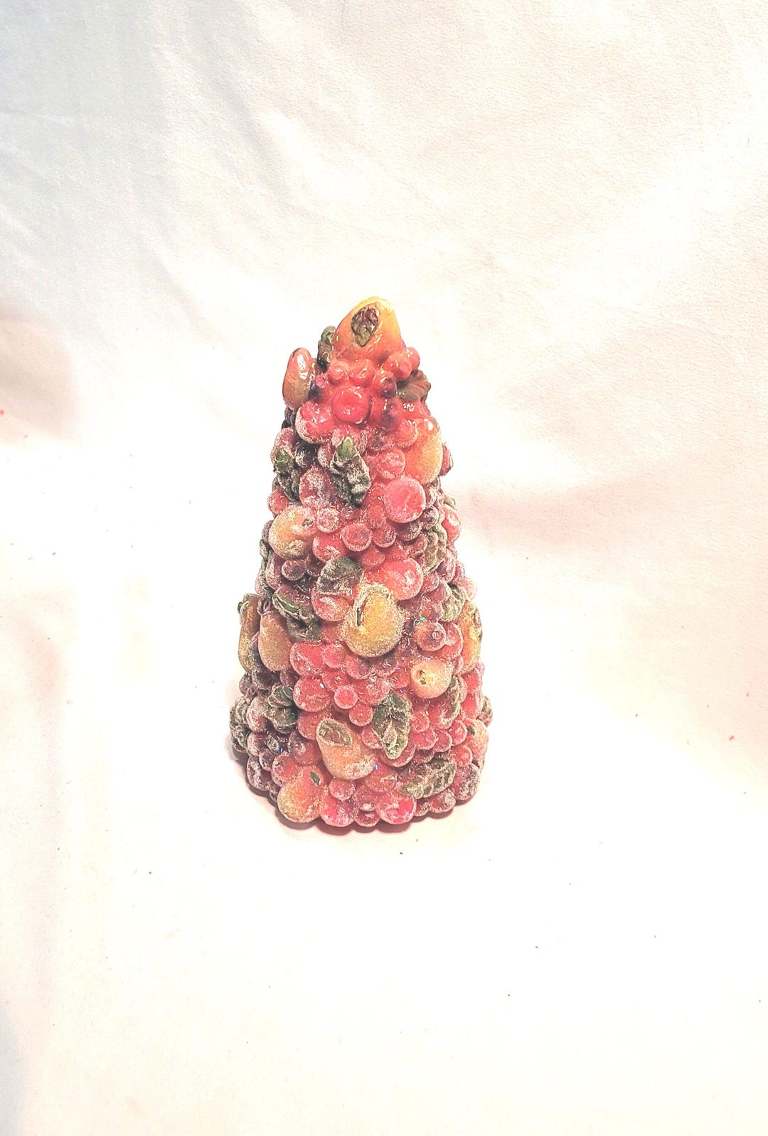 Vintage Candle Hand Sculpted Christmas Sugar Plum Tree 9" T 147 Hours ...