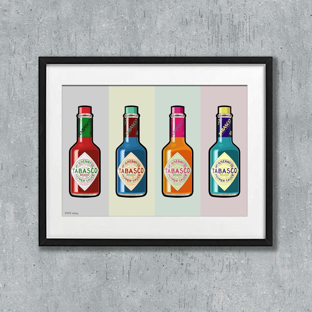 Fiery Tabasco Sauce Poster - Warhol Style - Etsy