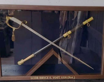 Military Saber / Sword Display Cadet Oak, Cherry or Walnut Wood - Etsy