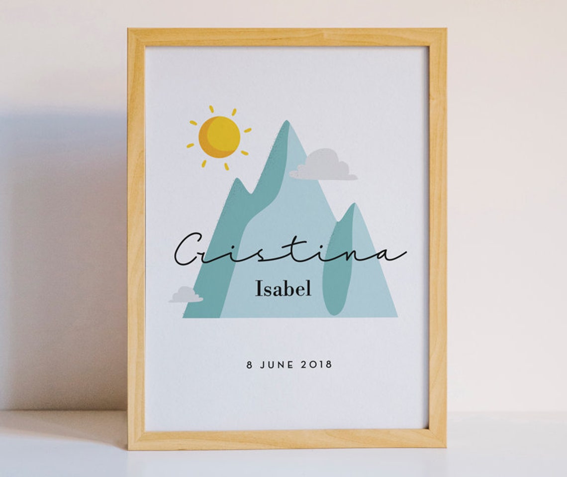 Custom Printable Baby Name Art Print, Personalized Name Poster ...