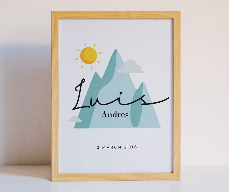 Custom Printable Baby Name Art Print Personalized Name | Etsy