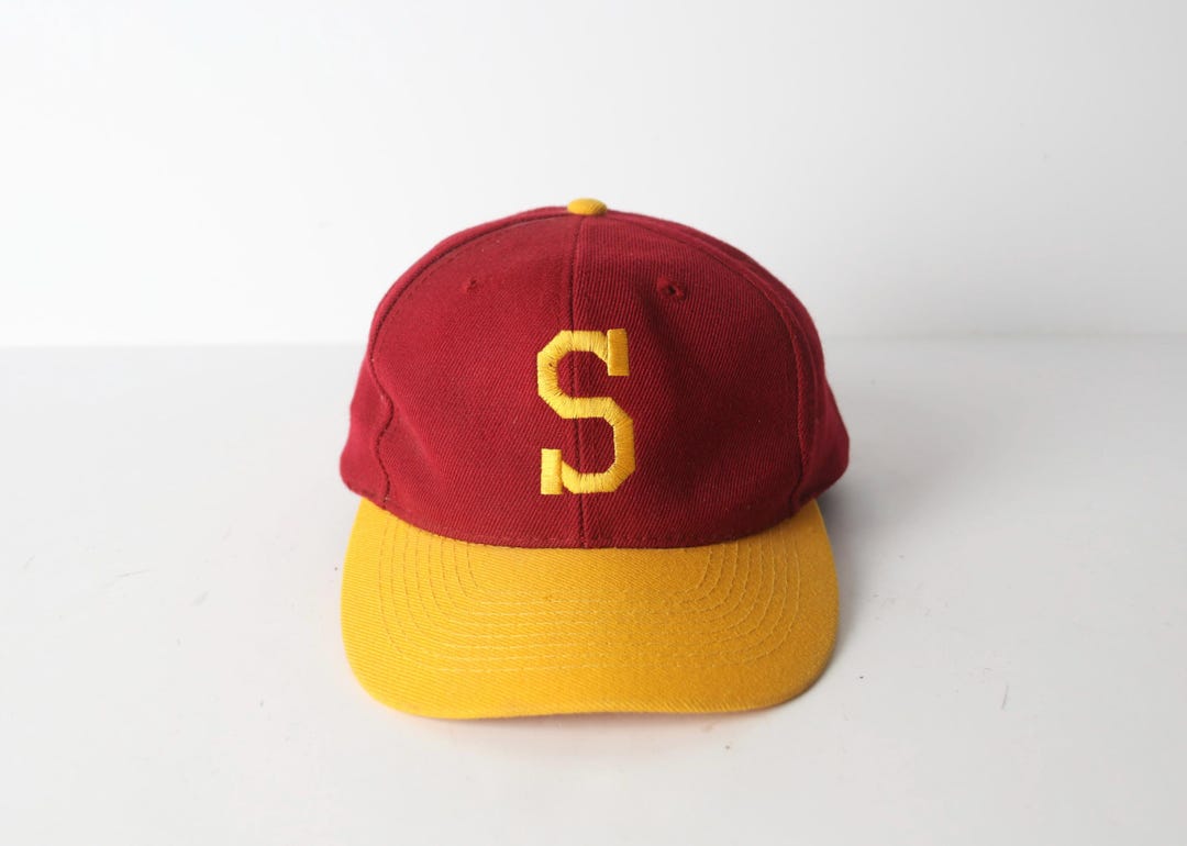 Vintage 1990s STANFORD Baseball Hat Two Tone 90s Red and Yellow ...