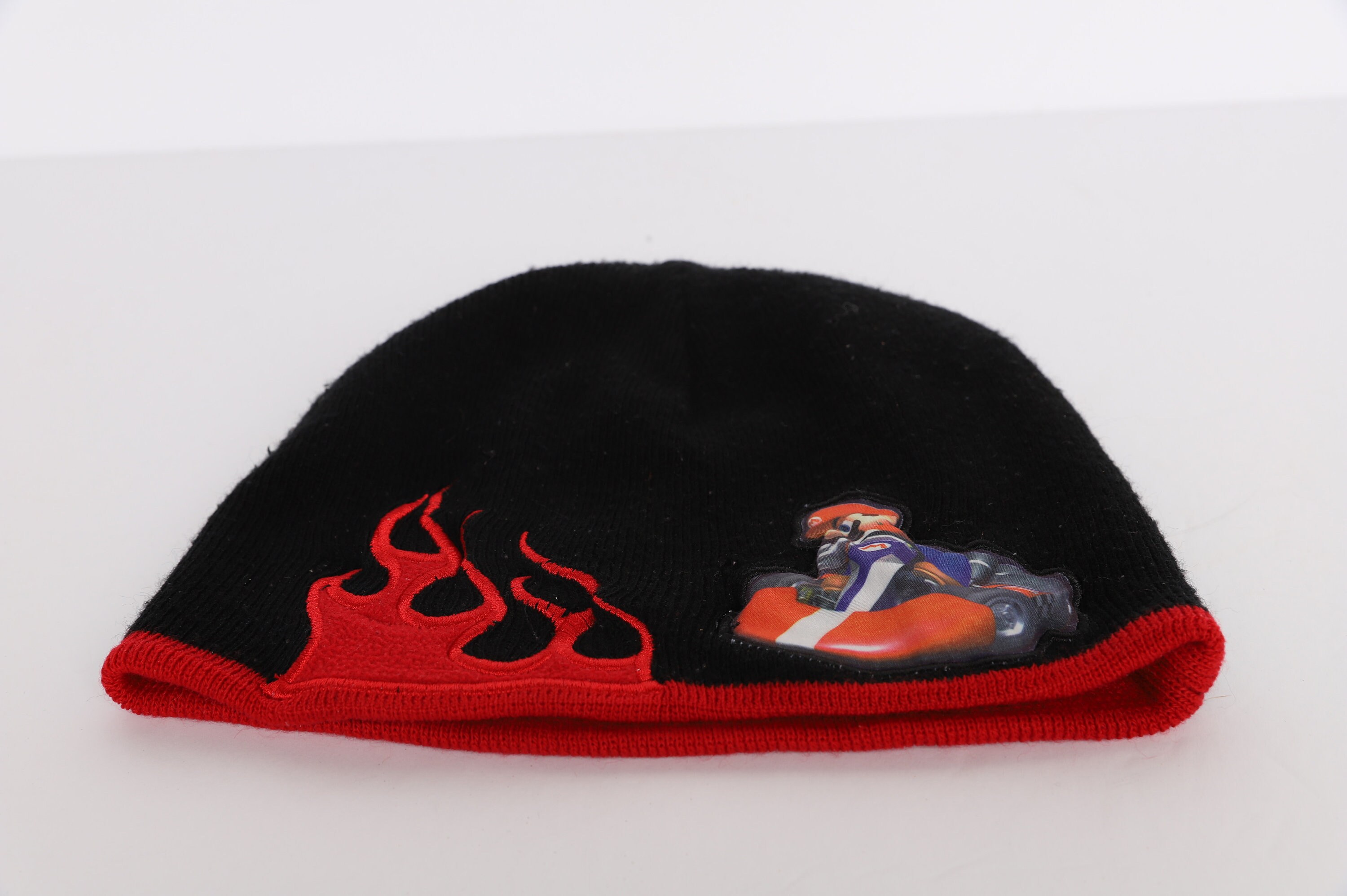Vintage Y2k MARIO KART Flames Color Block Vintage Skull Cap Reversible ...