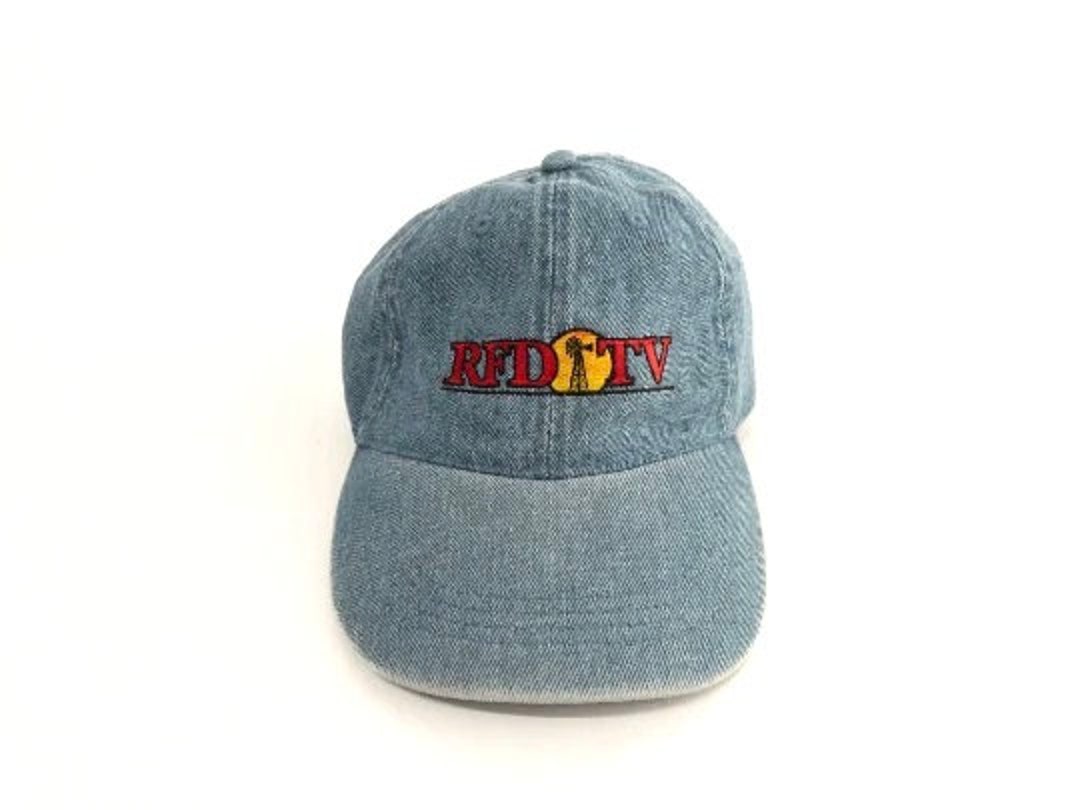 Vintage BLUE Denim TV Vintage Two Tone Vintage 90s Y2k Dad Hat ...