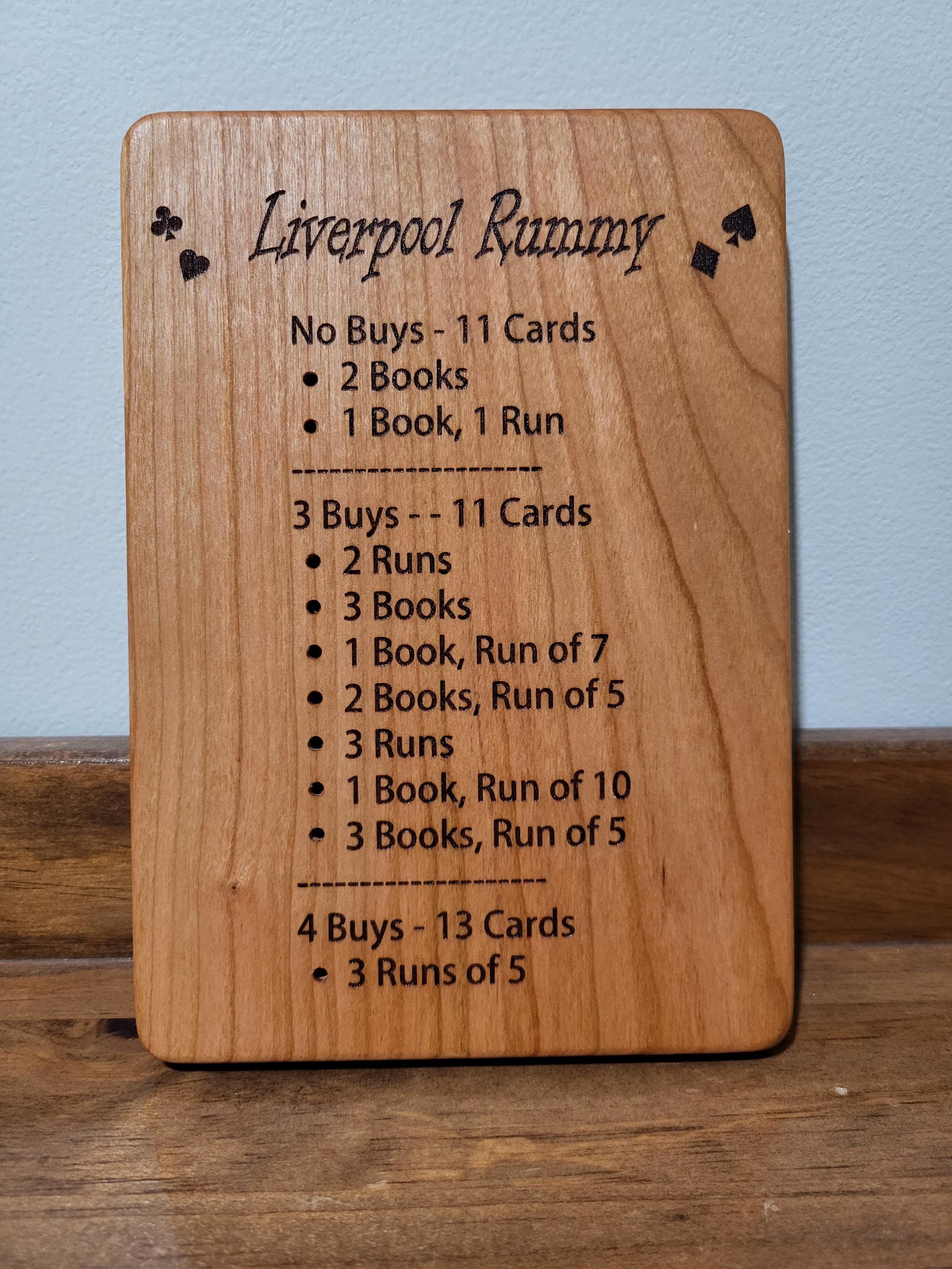 Personalizable Frustration Rummy Game Board - Cherry Hardwood Card Game ...