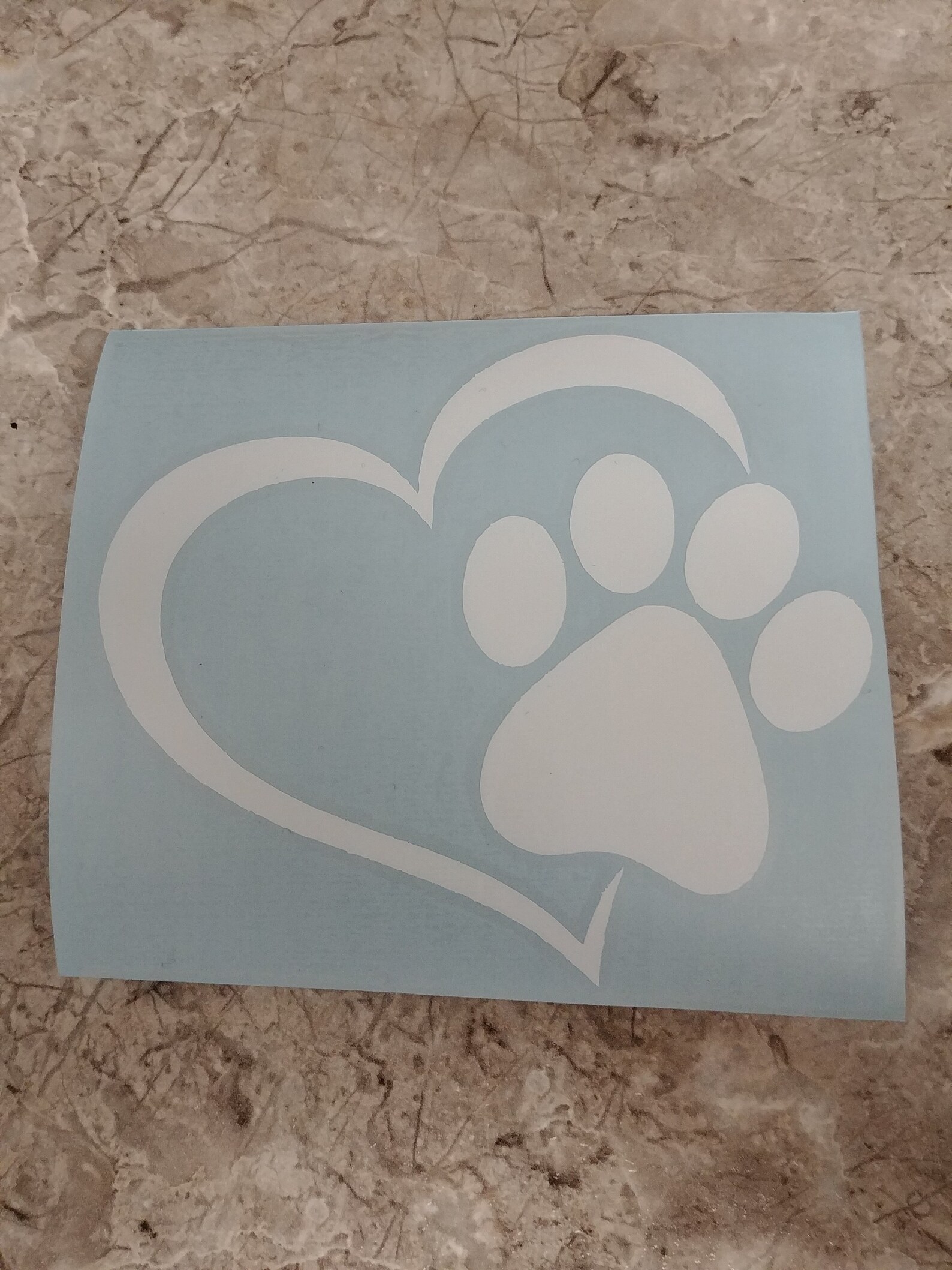 Cat Paw With Heart Sticker - Decal - Etsy