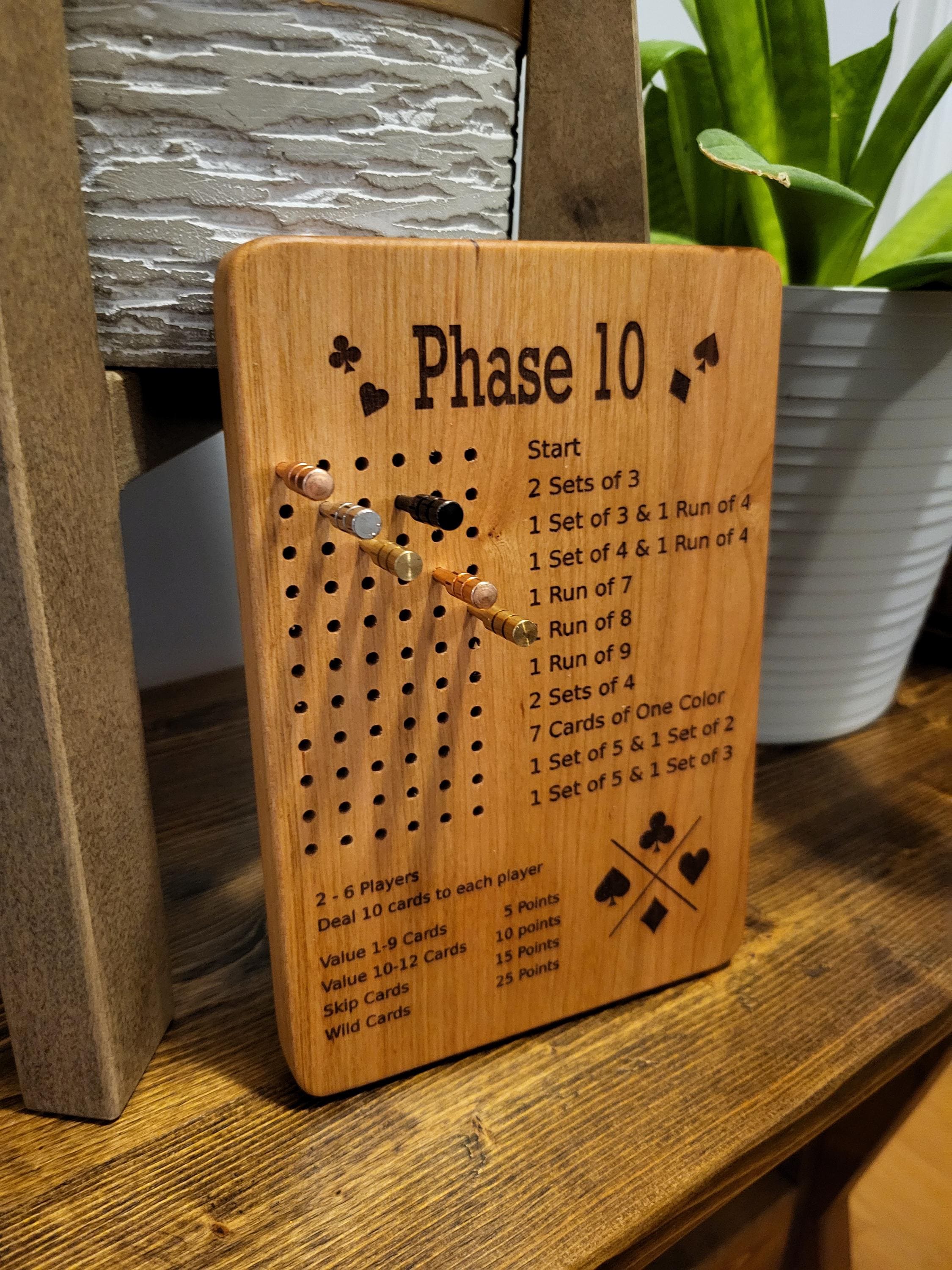 Phase 10 Game Board - Card Game - Family - Friend - Game Night - Etsy