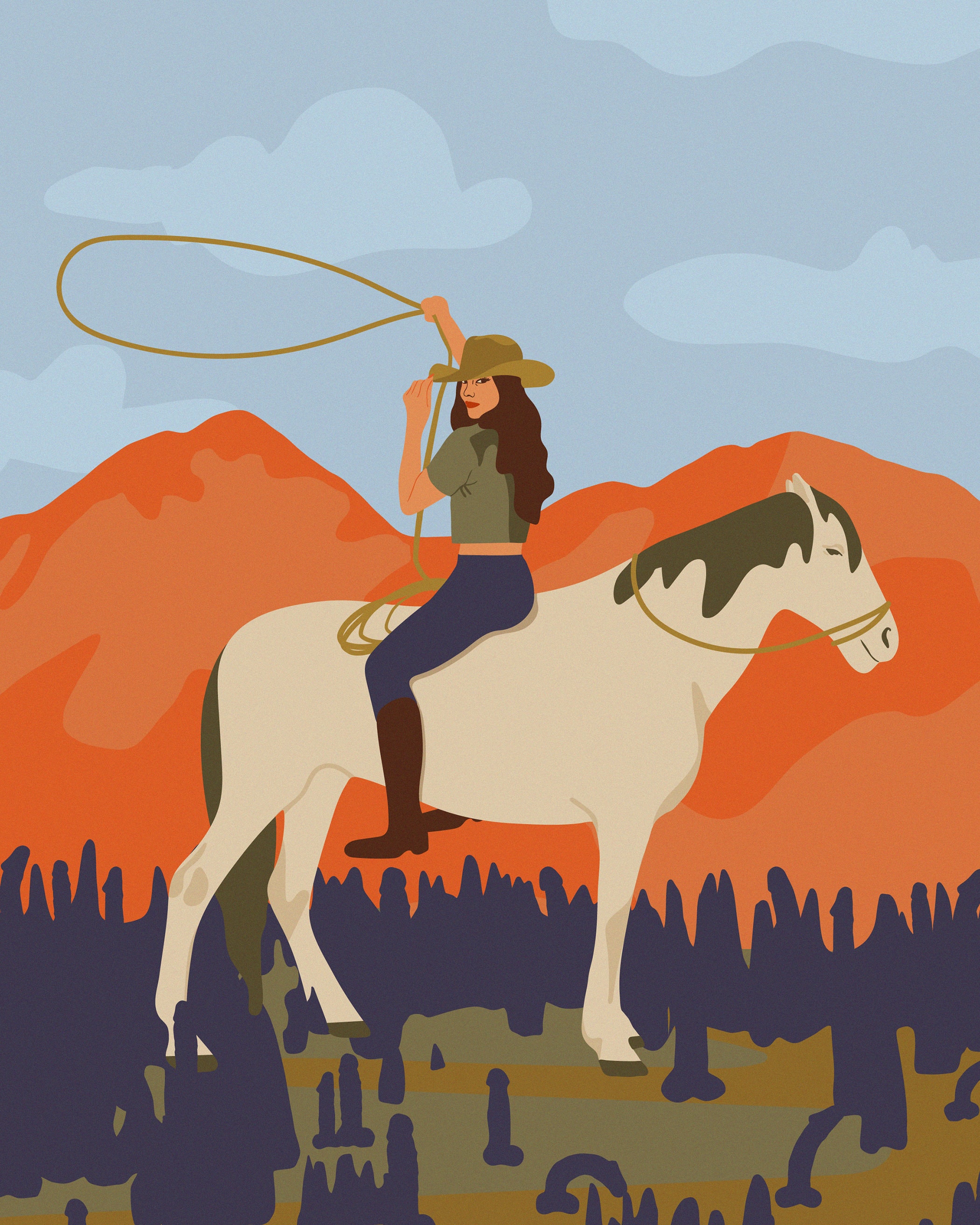 The Reverse Cowgirl Collection Art Prints Etsy 