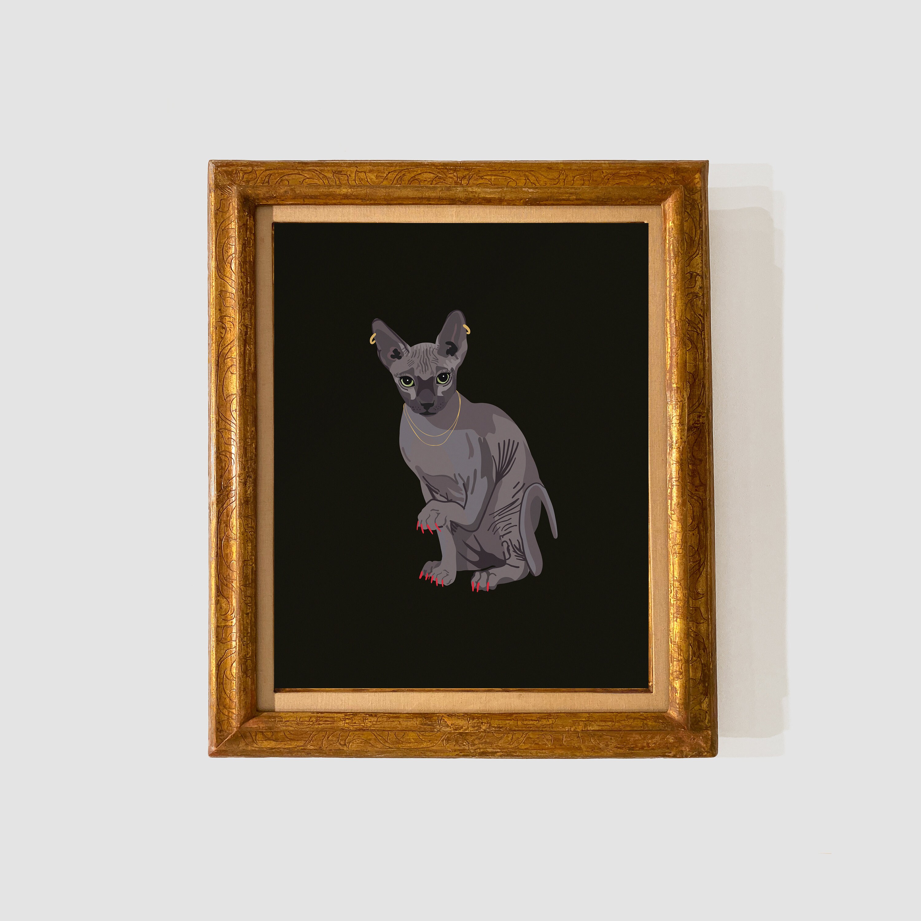 Sphynx Cat Art Print - Etsy