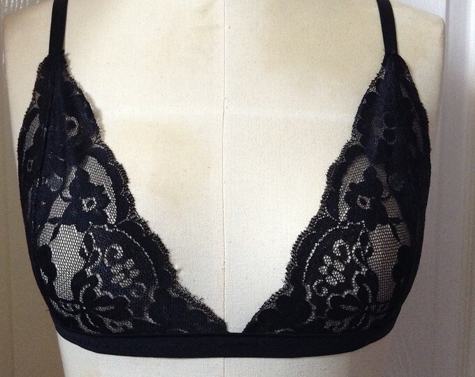 Lace Bralette, Black Lace Bralette, Sheer Bralette - Etsy