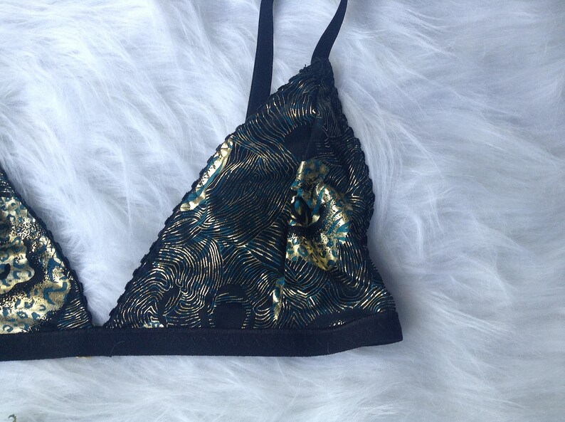 Lana Gold Bralette Lame Bralette Shiny Bralette Disco - Etsy