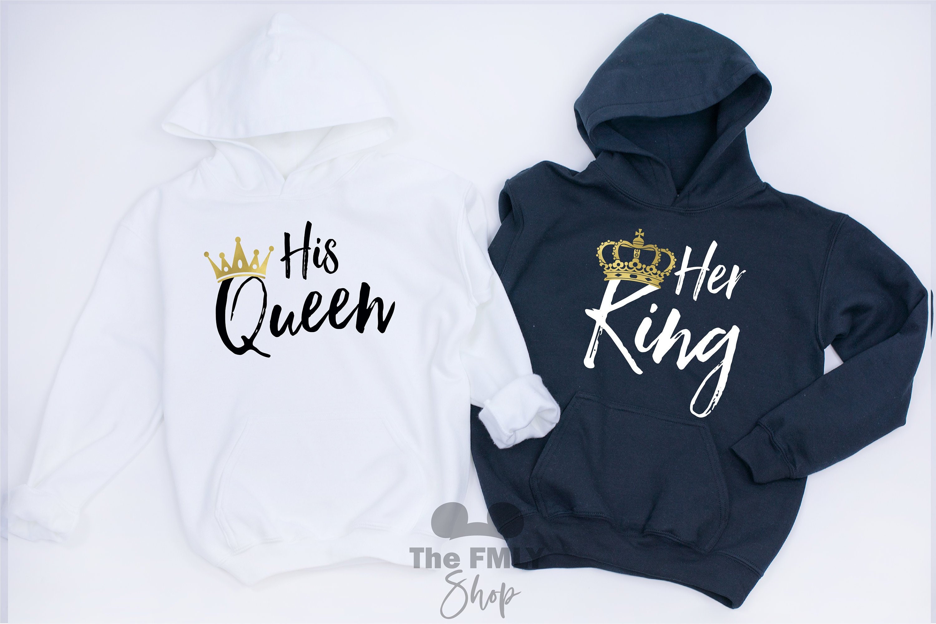 Her King His Queen Couple Hoodies Couple Shirts King Queen Etsy