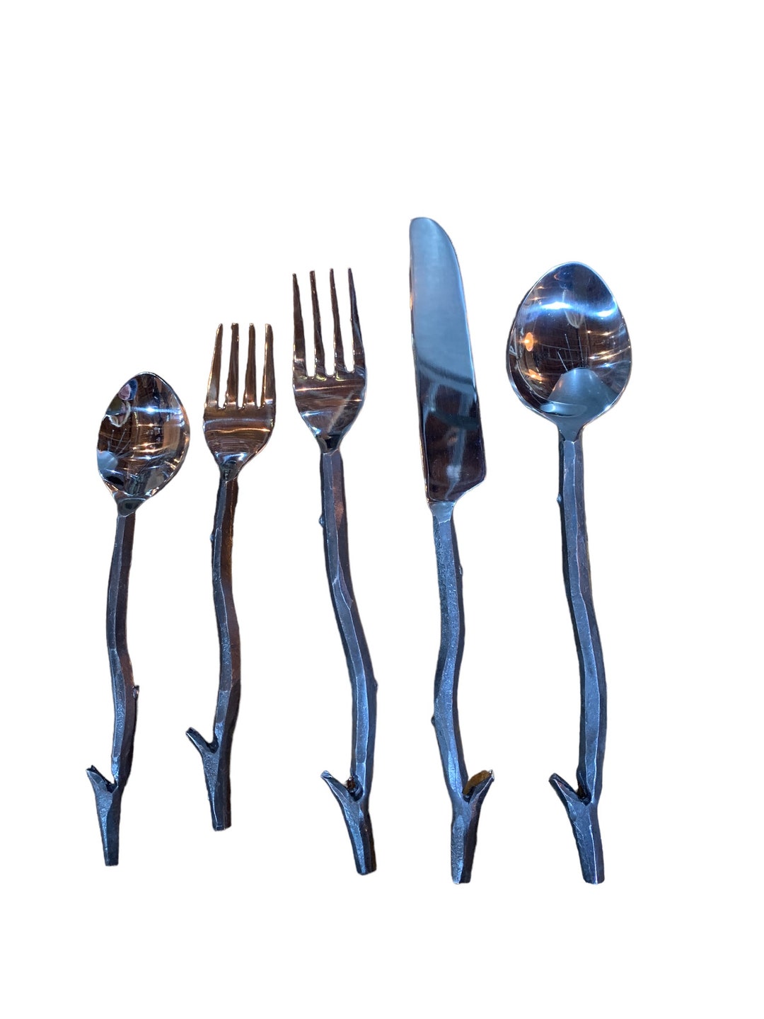 Hand Forged Flatware (tableware) - Branch Design - Etsy