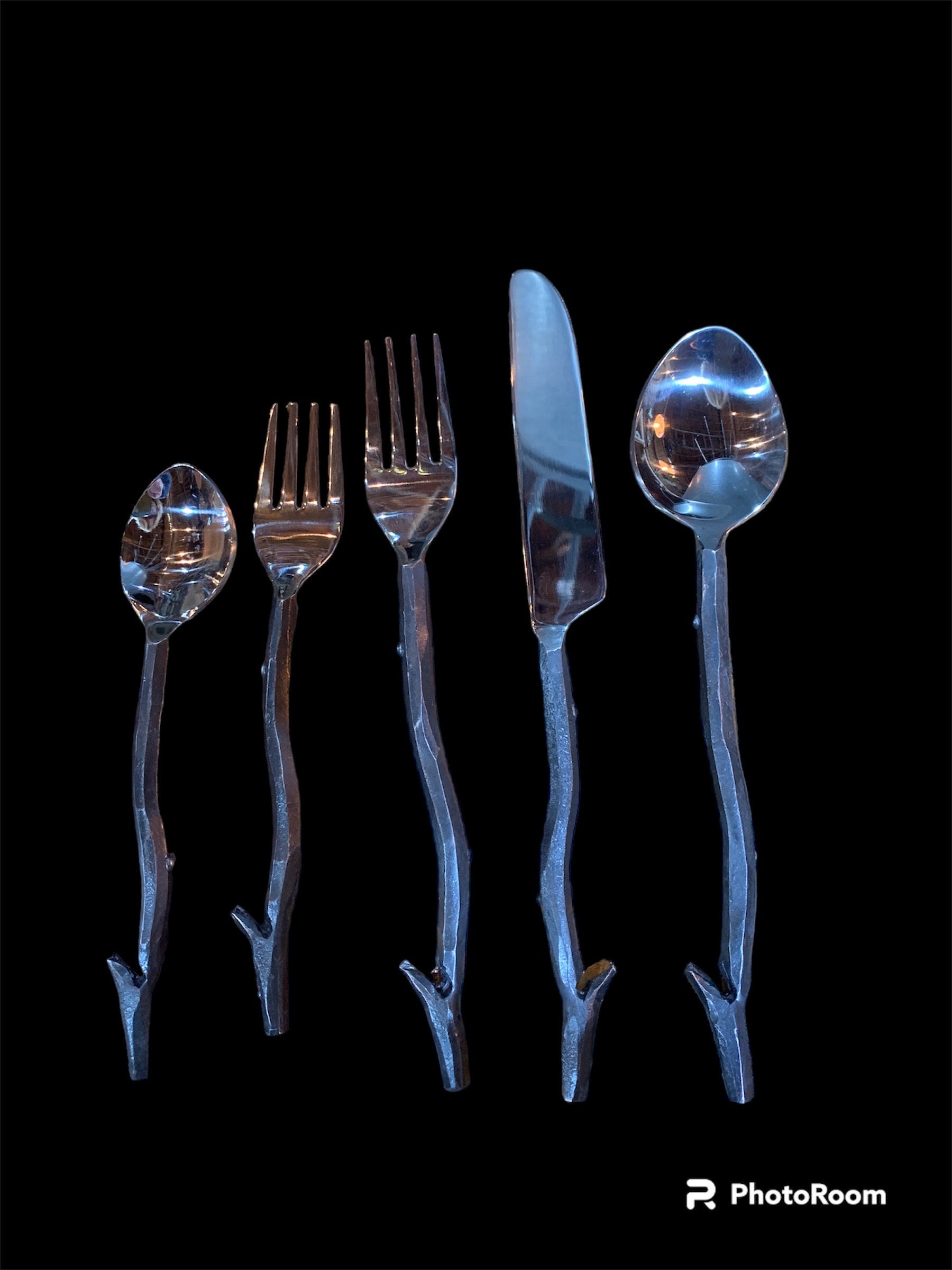 Hand Forged Flatware (tableware) - Branch Design - Etsy