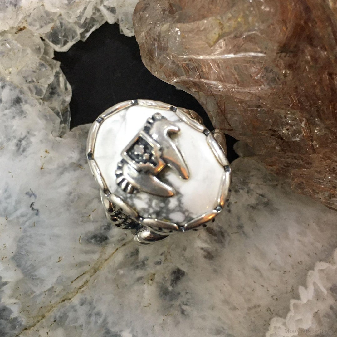 Carolyn Pollack Southwestern Style Sterling Silver Oval Howlite W ...