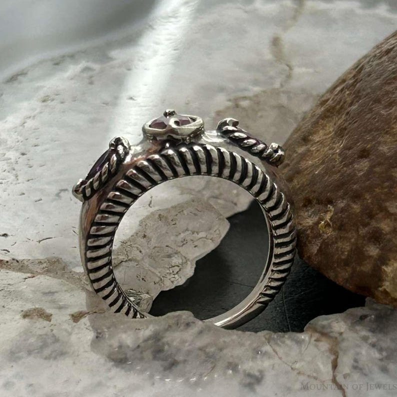 Anillo de plata de ley con turmalina de 3 facetas de Carolyn Pollack ...