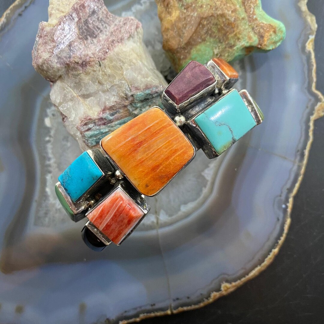 Chimney Butte Vintage Sterling Silver Chunky Multi-stone - Etsy