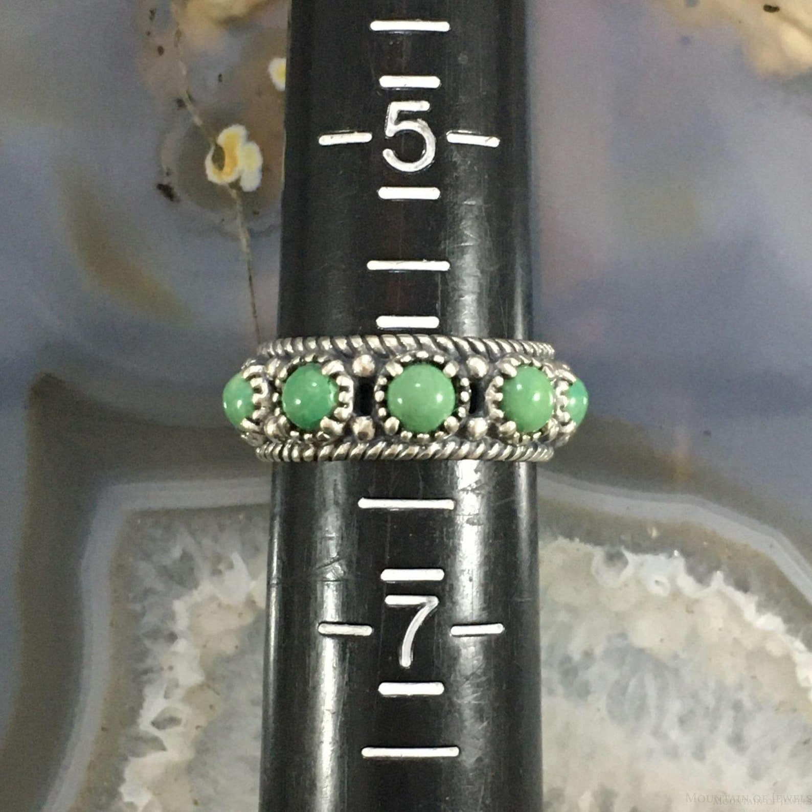 Anillo de plata de ley con turquesa verde de Carolyn Pollack, tallas 5 ...