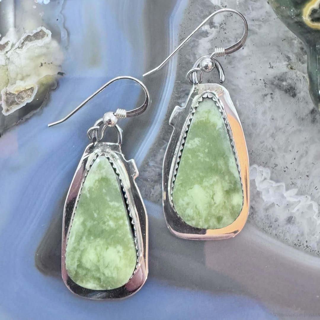 Frank Chavez Sterling Teardrop Serpentine Dangle Earrings, Santo ...