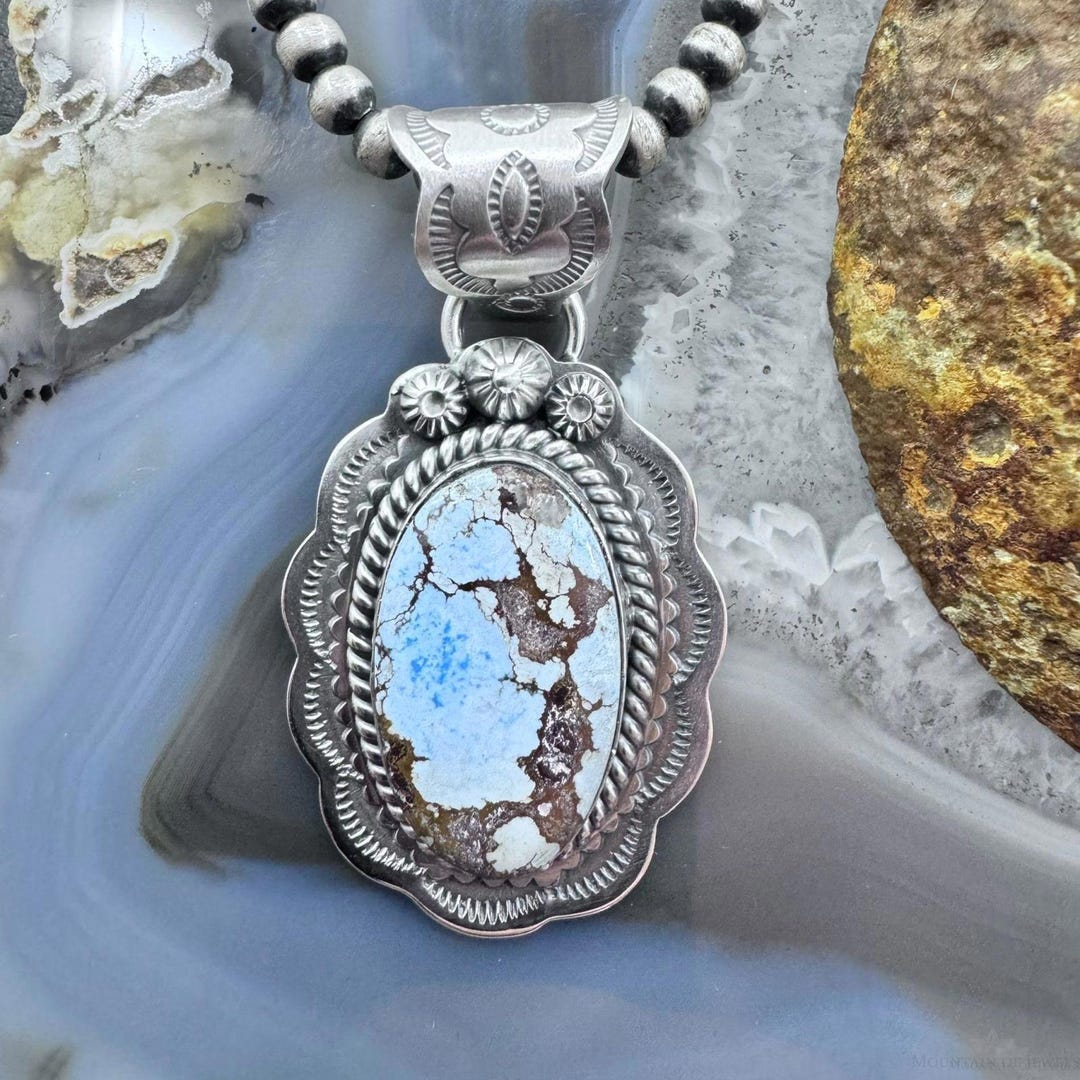 Sterling Silver Oval Golden Hill Turquoise Pendant for Women, Native ...