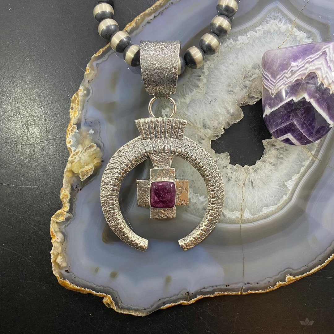 Gary Custer Sterling Silver Tufa Cast Spiny Oyster W/cross Unisex Naja ...