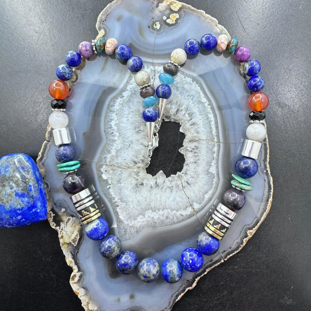 Tommy & Rosita Singer Sterling Silver Lapis/multistone Beads 20 ...