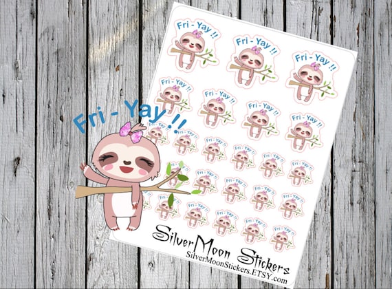 Sloth Planner Organizer Stickers Friyay - Etsy UK