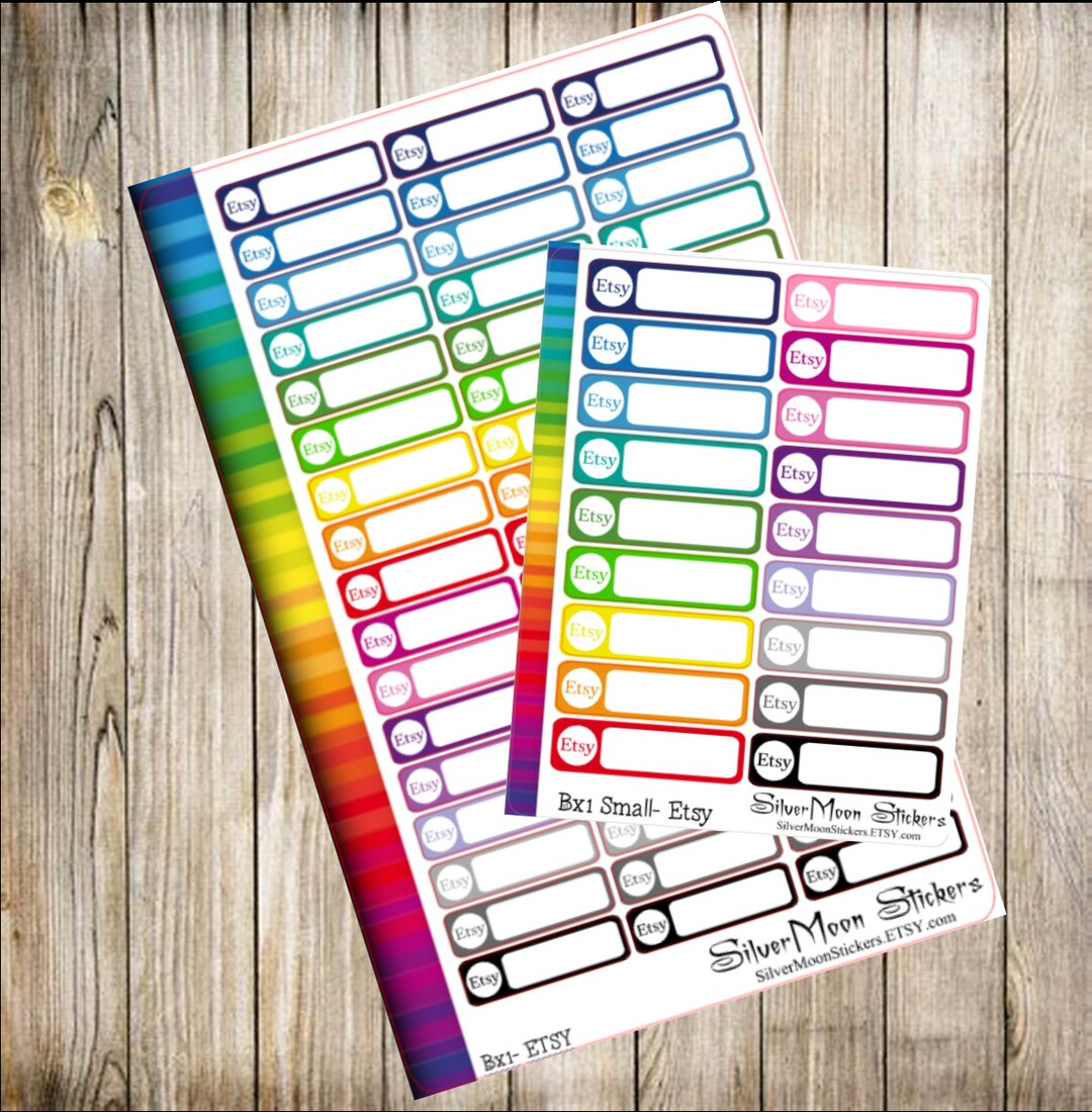 Functional Rainbow Planner Sticker Boxes- ETSY - Etsy