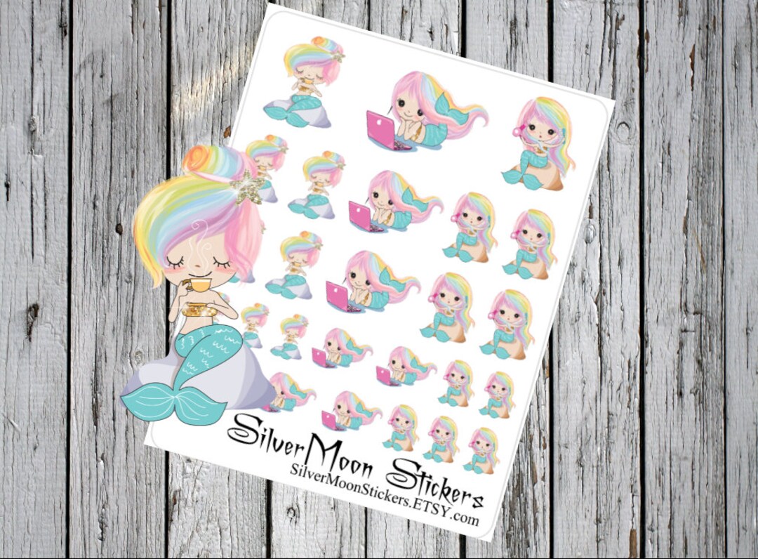 Rainbow Mermaid Planner Organizer Stickers -me Time - Etsy