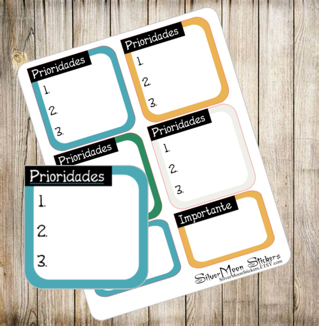 Cajas En Español - Prioridades (planner Boxes in Spanish- Priorities ...