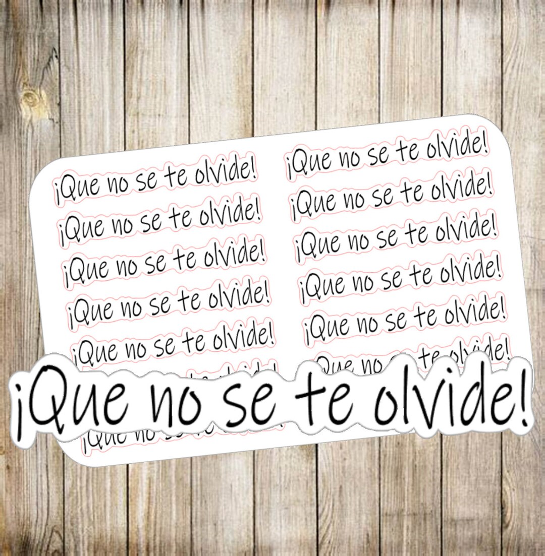Frases En Español - Que No Se Te Olvide (planner Stickers in Spanish ...
