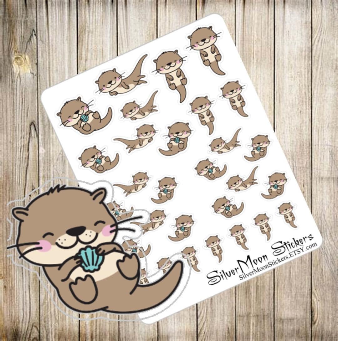 Otter Planner Organizer Stickers - Playful Otters Ocean Swimming - Etsy