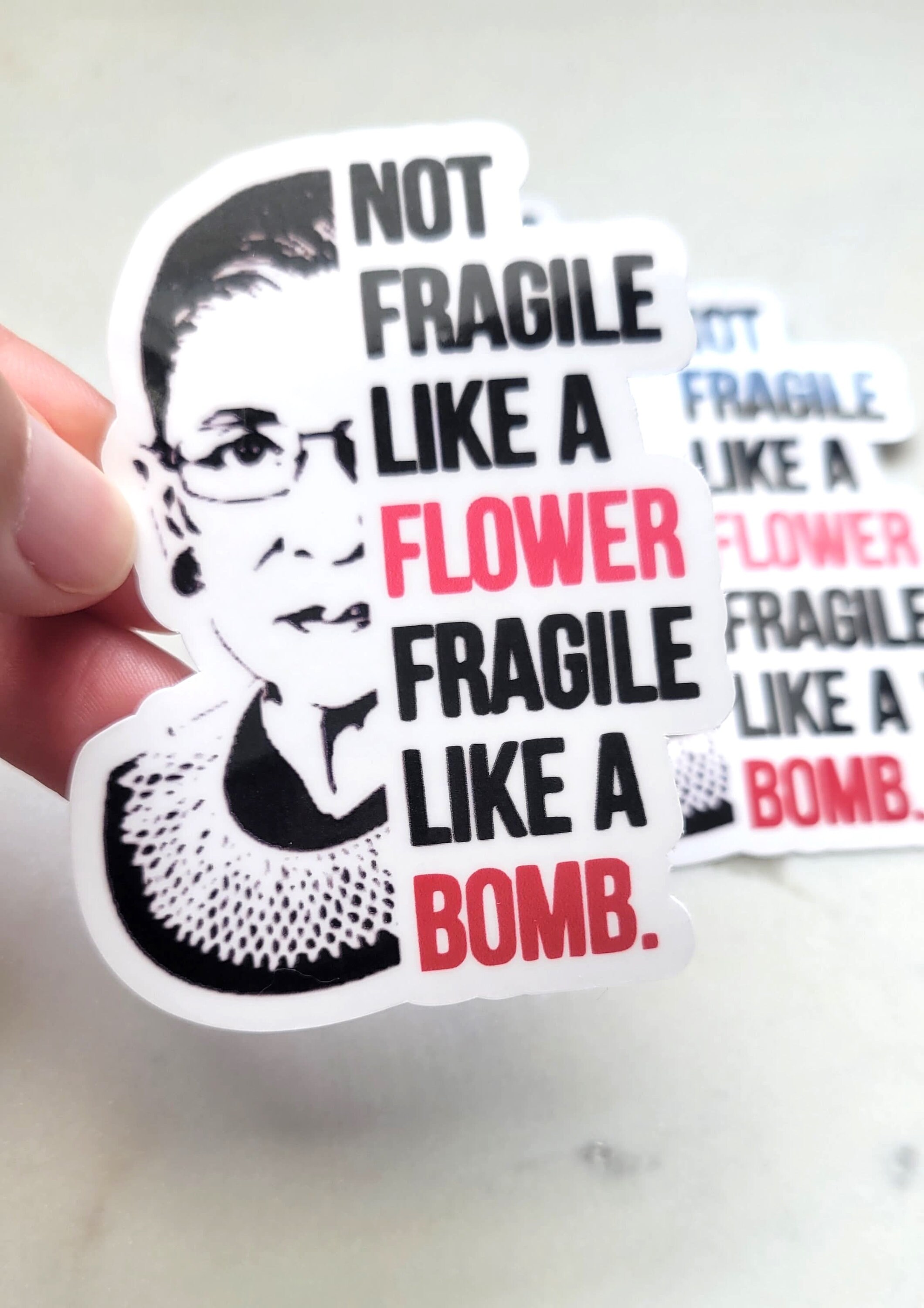 RBG Women's Rights Vinyl Sticker: Waterproof Decal for Laptop, Water ...