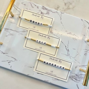 Custom Gold Bead Bracelet | Personalized Gifts | Three Word Name ...