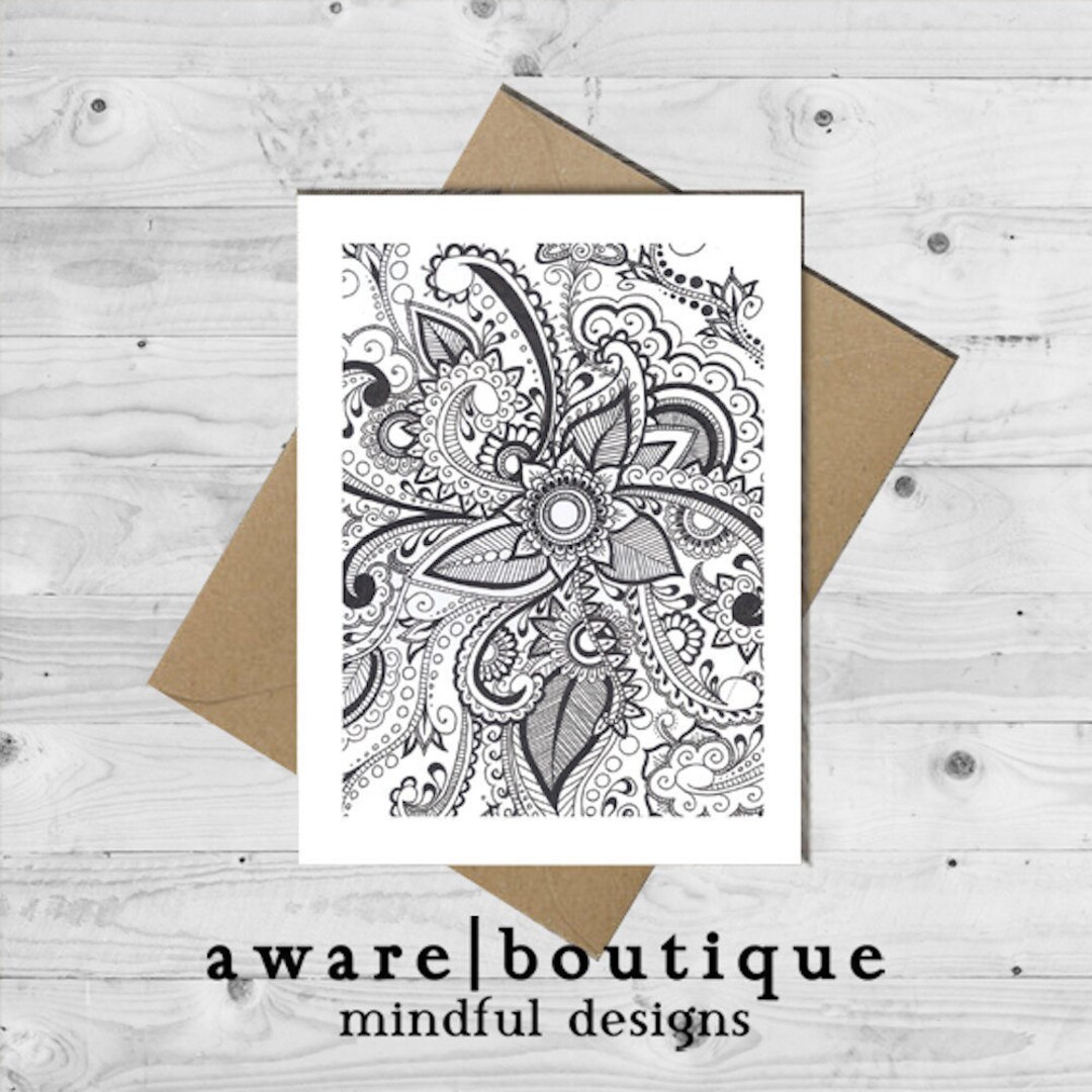 Henna Mandala 2 Hand-drawn Note Card Any Occasion - Etsy