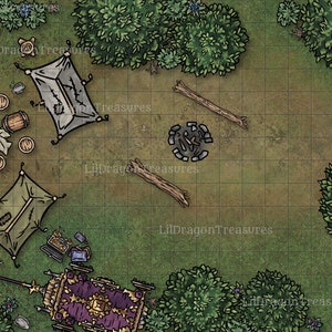 Bandit Camp Battle Map DnD Pathfinder TTRPG Digital | Etsy