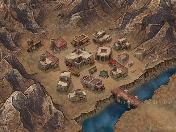 Mountain Town Map Dnd Pathfinder TTRPG Digital Download | Etsy