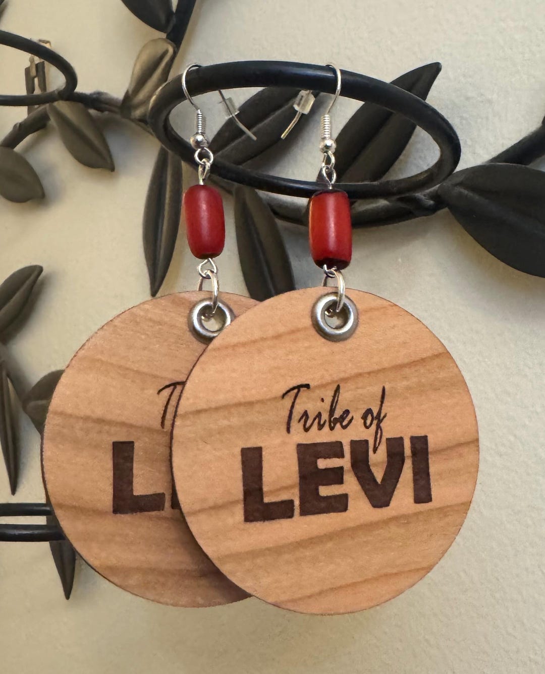 Engraved Tribe of Levi Cherry Wood 2.0 Inch Earrings - Etsy