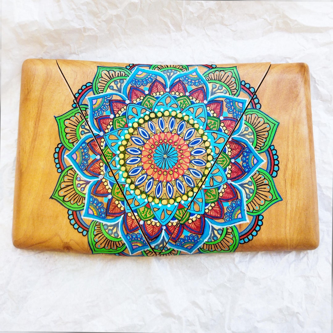 Wooden Hand Painted Mandala Coaster Set 22x15 Cm - Etsy