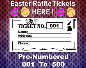 Raffle Ticket Template, 8 Blank Raffle Tickets per Page, Party Work ...