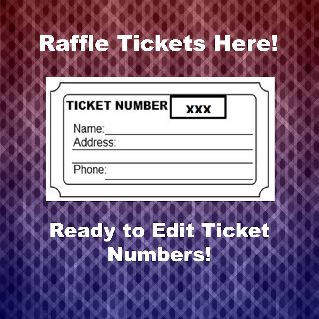 Raffle Ticket Template, 8 Blank Raffle Tickets per Page, Party Work ...