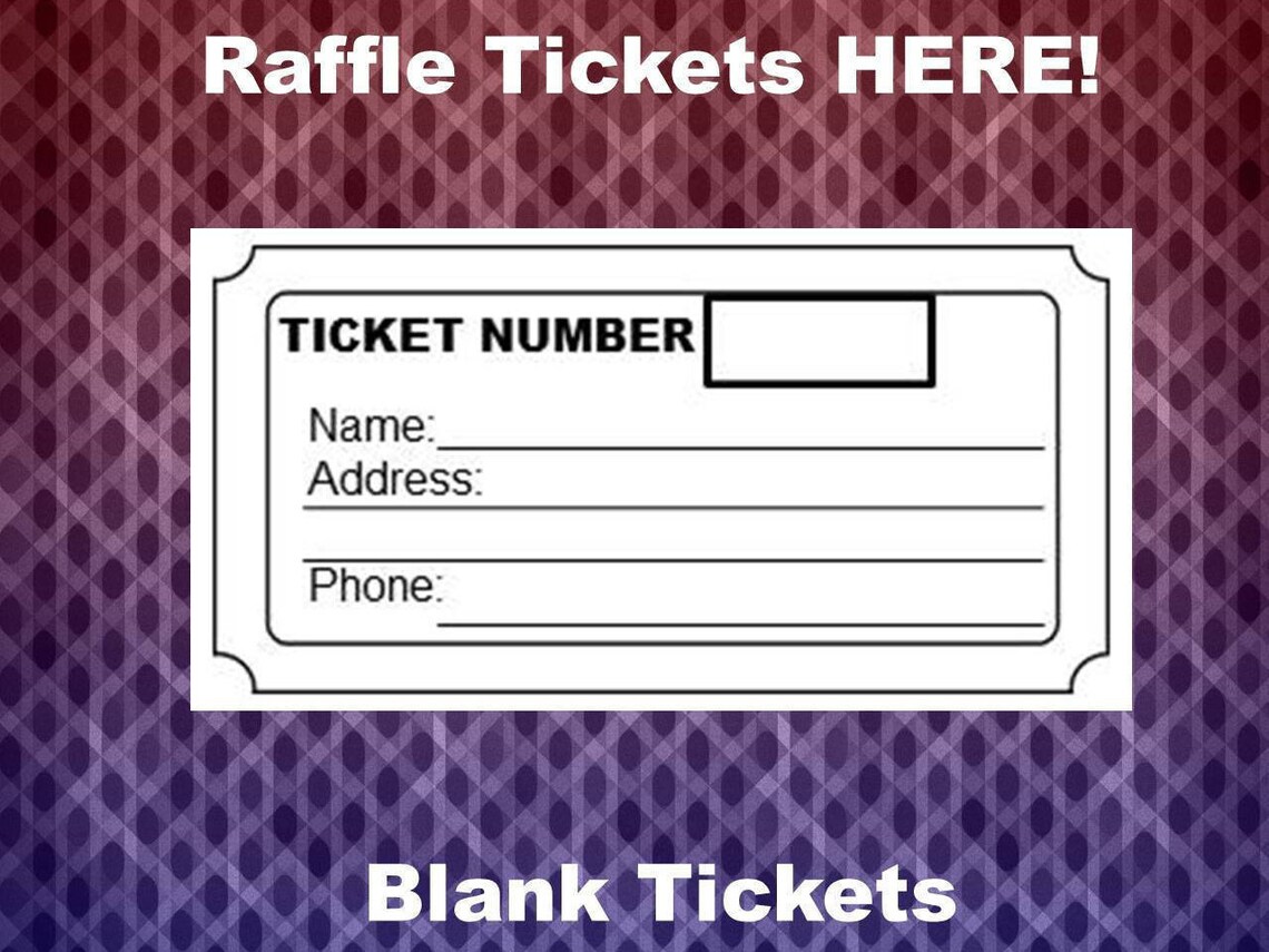 Raffle Ticket Template, 8 Blank Raffle Tickets per Page, Party Work ...