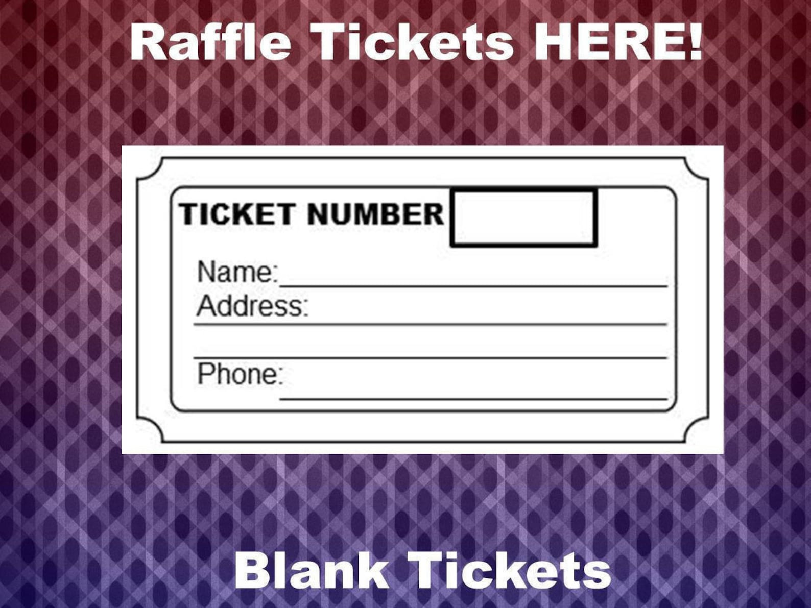 Raffle Ticket Template, 8 Blank Raffle Tickets per Page, Party Work ...