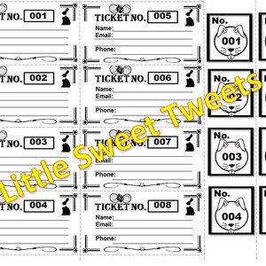 Raffle Ticket Template 8 Blank Raffle Tickets per Page - Etsy