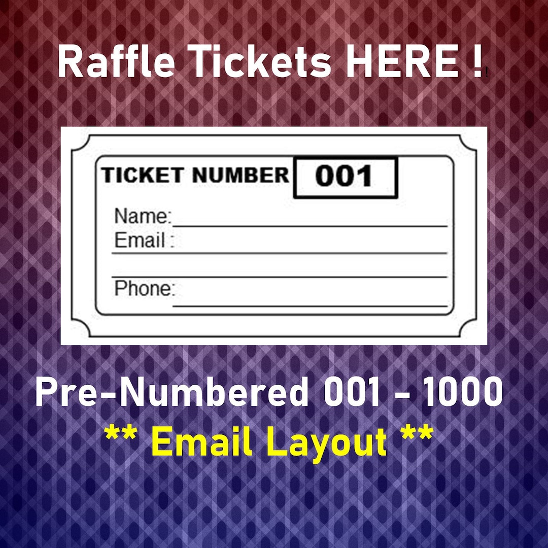 Raffle Ticket Template, 8 Blank Raffle Tickets per Page, Party Work ...