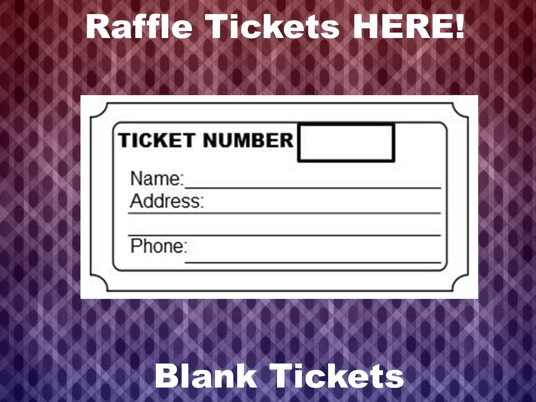 Raffle Ticket Template, 8 Blank Raffle Tickets per Page, Party Work ...