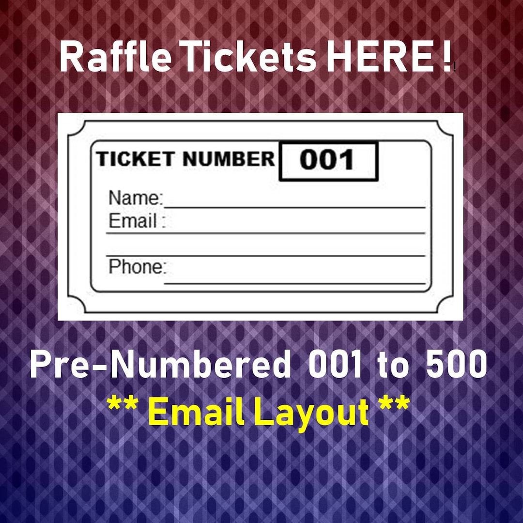 Raffle Ticket Template, 8 Blank Raffle Tickets per Page, Party Work ...