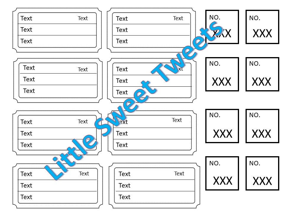 Raffle Ticket Template,editable, 8 Blank Raffle Tickets per Page, Party ...