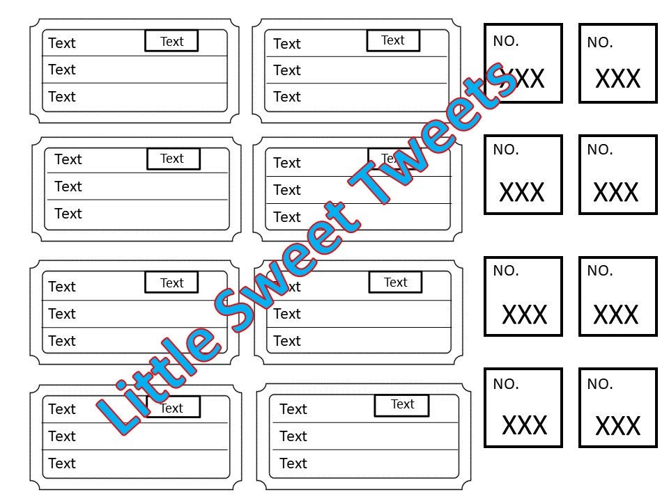 Raffle Ticket Template,editable, 8 Blank Raffle Tickets per Page, Party ...
